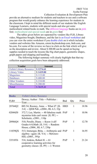 Farooqi collection development | DOC