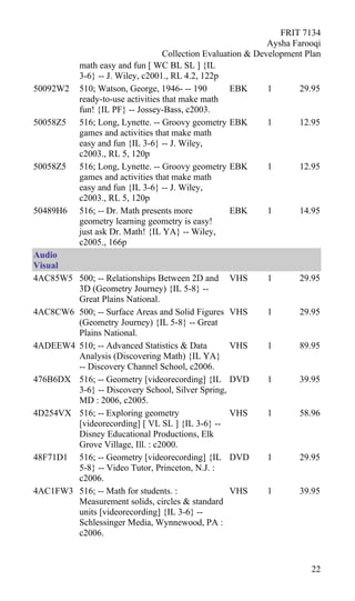 Farooqi collection development | DOC