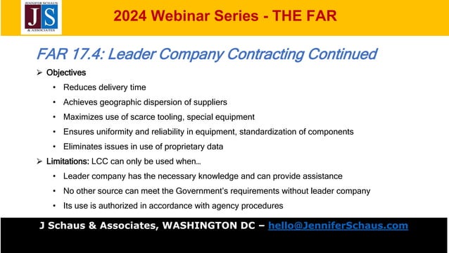 2024: The FAR, Federal Acquisition Regulations - Part 17 | PPT