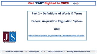 Government Contracting - FAR Part 2 - Definition Of Words And Terms ...