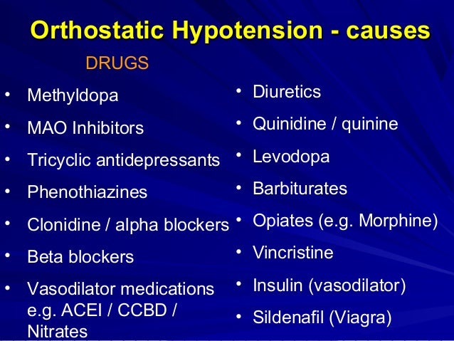 Orthostatic Hypotension And Dehydration