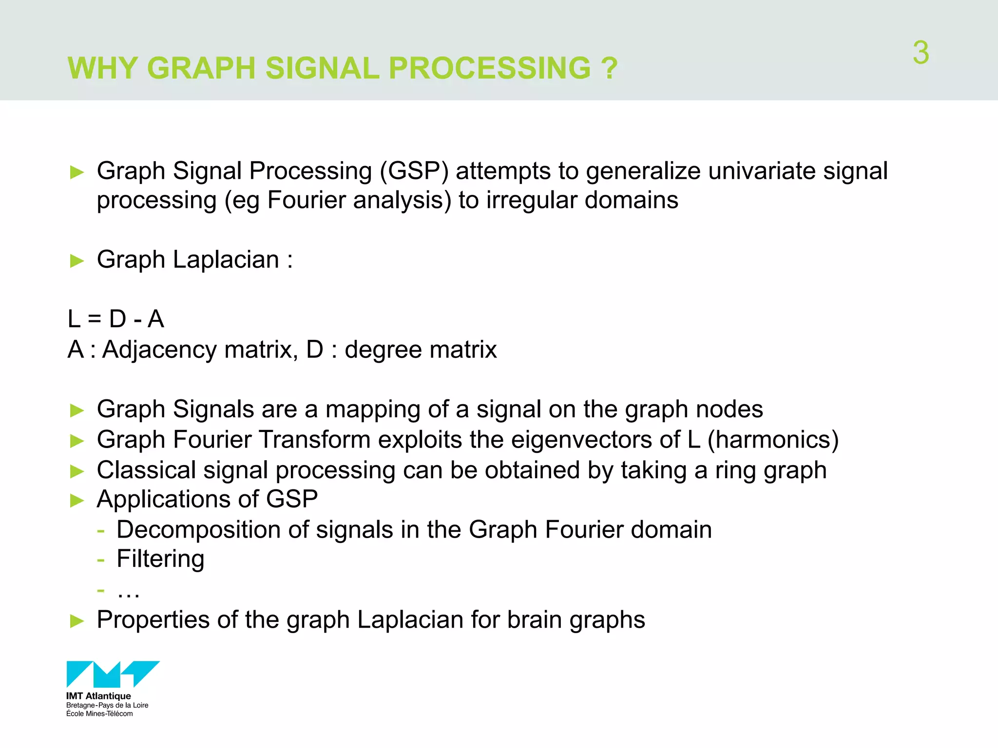 Evaluating Graph Signal Processing for Neuroimaging Through Classification and Dimensionality ...