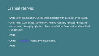 Farrukh neurosurgery long case history & examination technique | PPTX