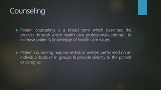 Principles of Patient Counseling | PPTX