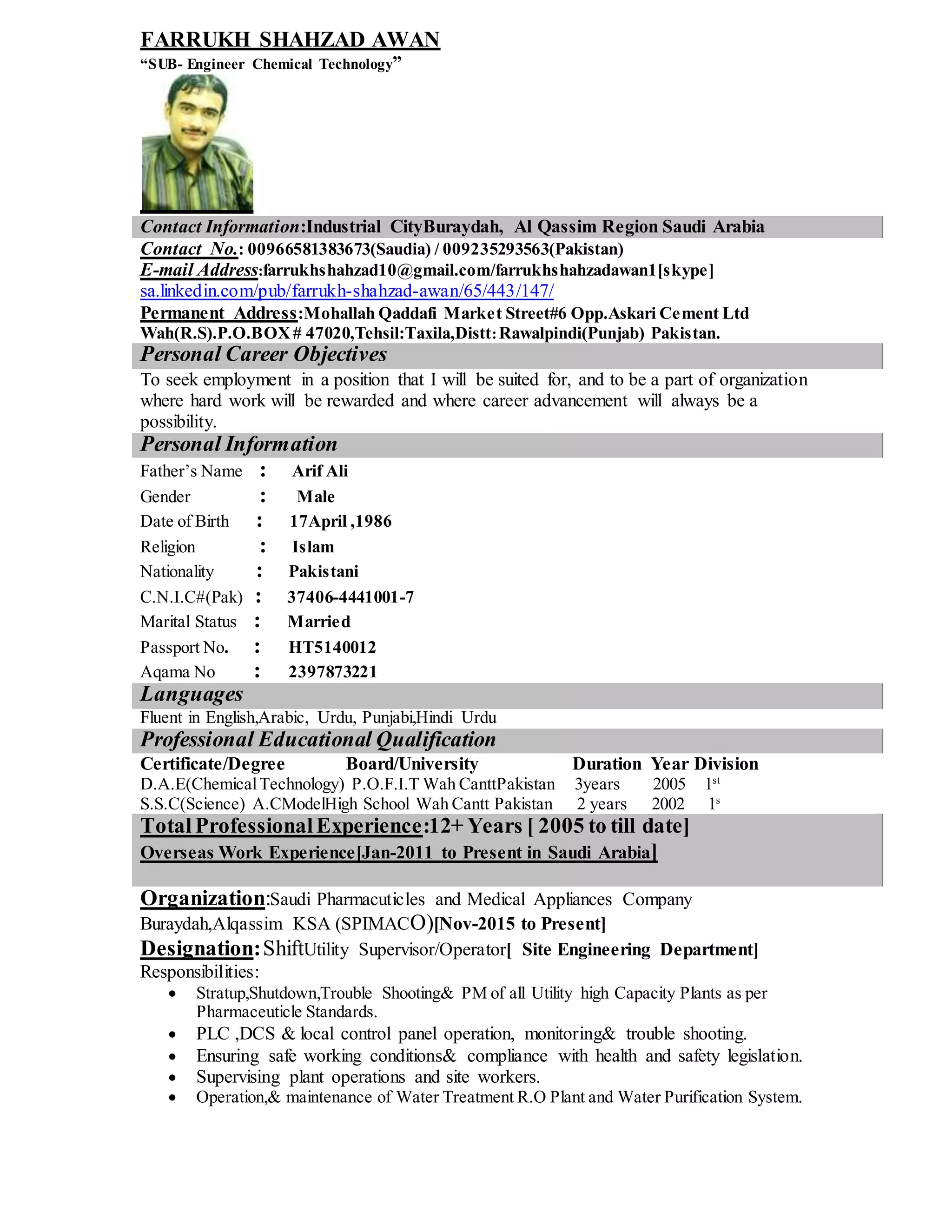Farrukh cv | DOCX