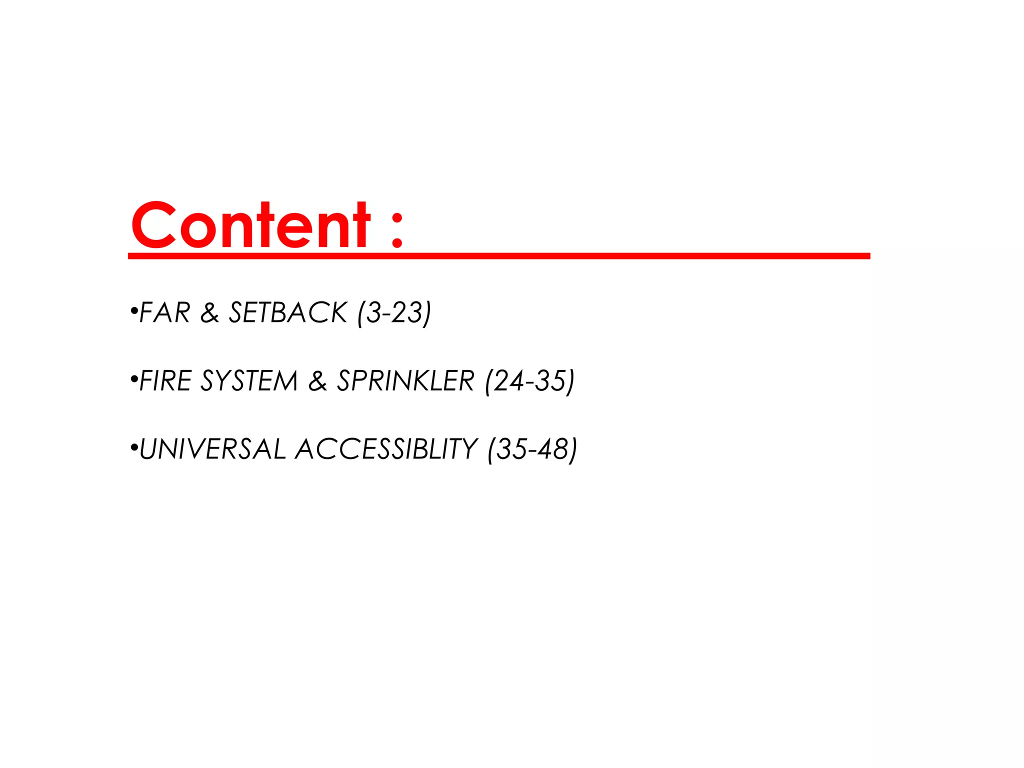 Far , setback , fire system , sprinkle , handicap | PPT