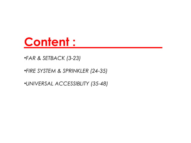 Far , setback , fire system , sprinkle , handicap | PPT