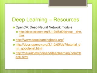 Computer Vision, Deep Learning, OpenCV | PPT