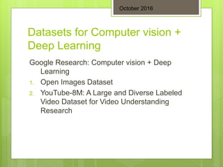 Computer Vision, Deep Learning, OpenCV | PPT