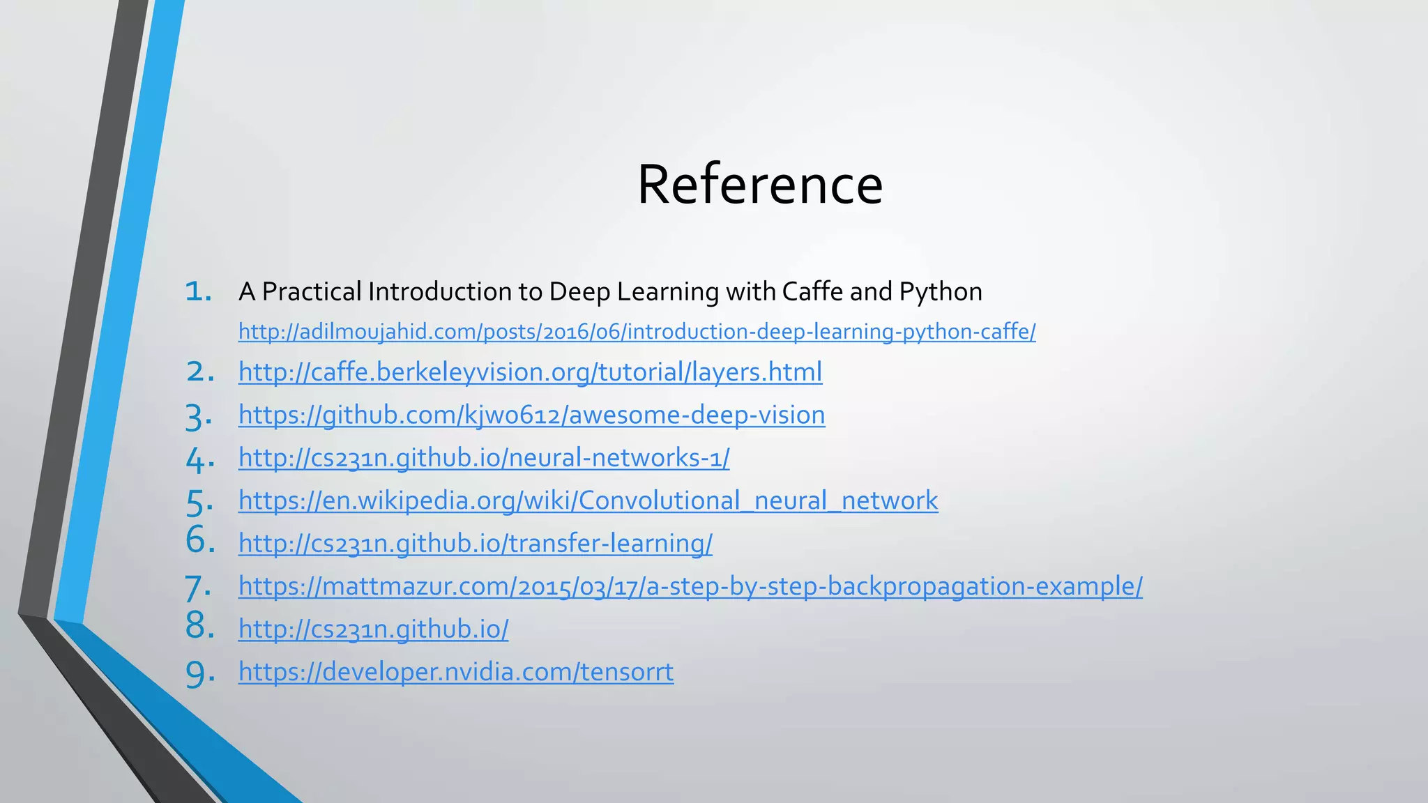 Layers in Deep Learning & Caffe layers (model architecture ) | PPT