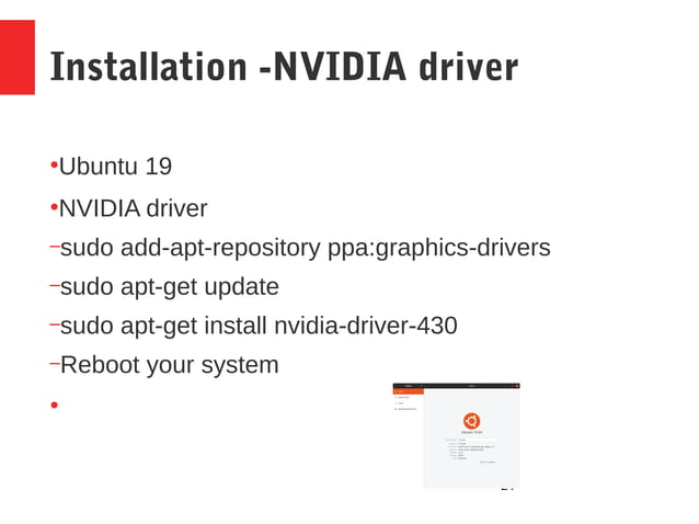 Deep Learning for Computer Vision in Ubuntu 19; Part 1 installation | PPT