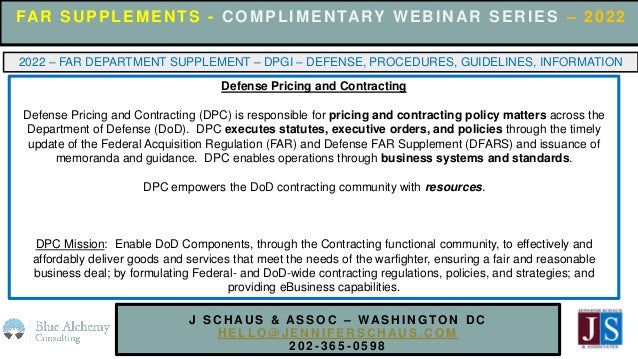 Government Contracting - FAR Supplements - Defense- Procedure ...