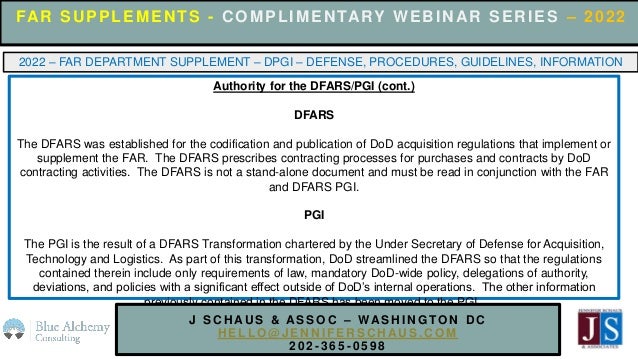 Government Contracting - FAR Supplements - Defense- Procedure ...