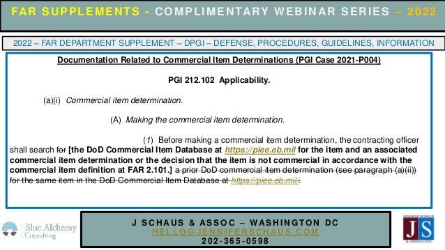 Government Contracting - FAR Supplements - Defense- Procedure ...