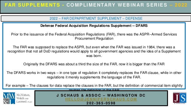 Government Contracting - FAR Supplements - DFARS / Defense | PPTX