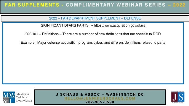 Government Contracting - FAR Supplements - DFARS / Defense | PPTX