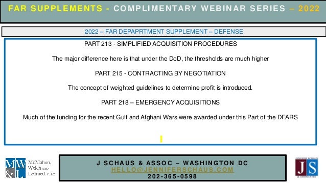 Government Contracting - FAR Supplements - DFARS / Defense | PPTX
