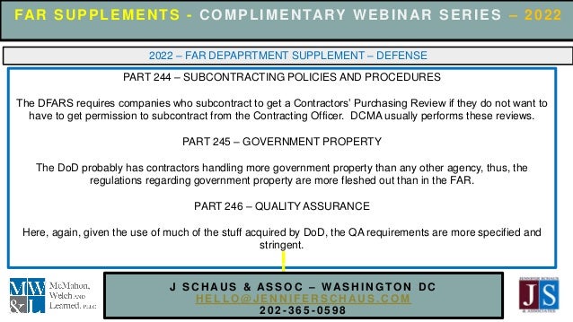 Government Contracting - FAR Supplements - DFARS / Defense | PPTX