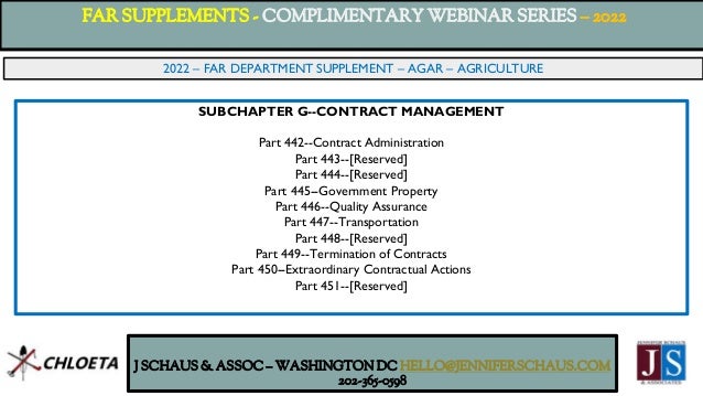 Government Contracting - FAR Supplements - AGAR - Agriculture | PPTX