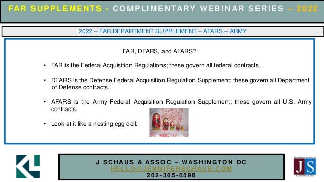 Government Contracting - FAR Supplements - AFARS - Army | PPTX