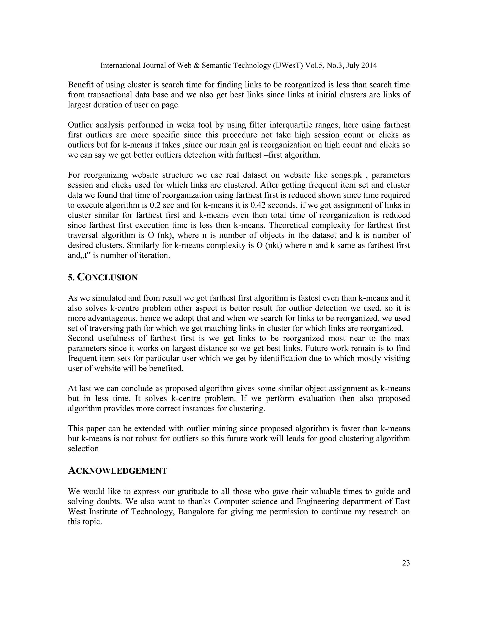 Farthest First Clustering In Links Reorganization Pdf