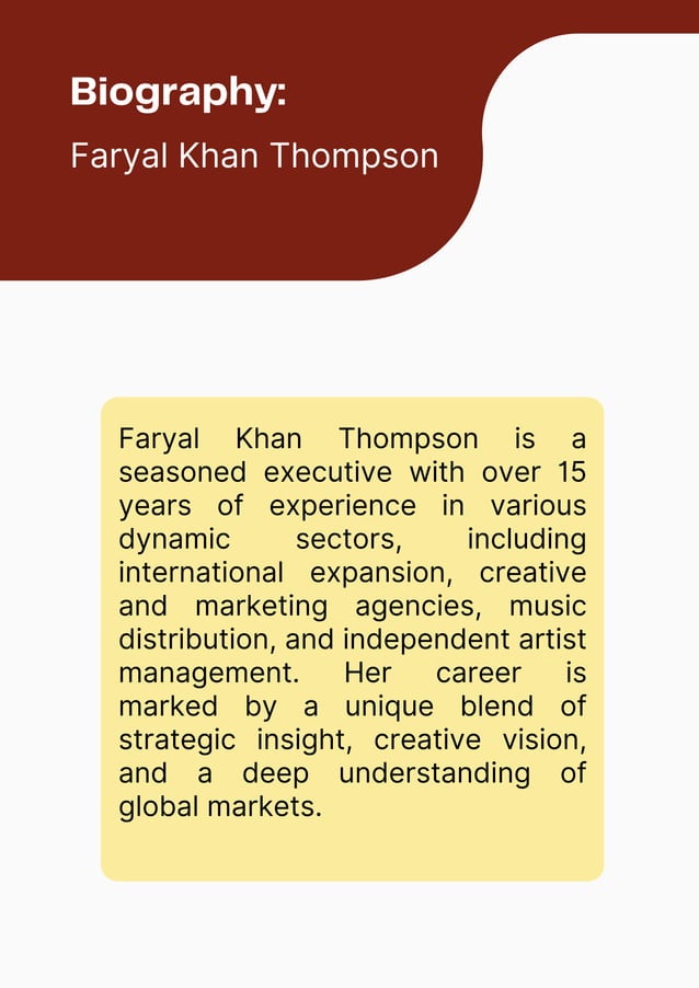 Faryal khan Thompson - Independent Artist | PDF