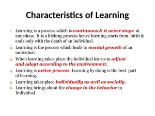 Unit no 2 teaching learning principles and practice | PPTX