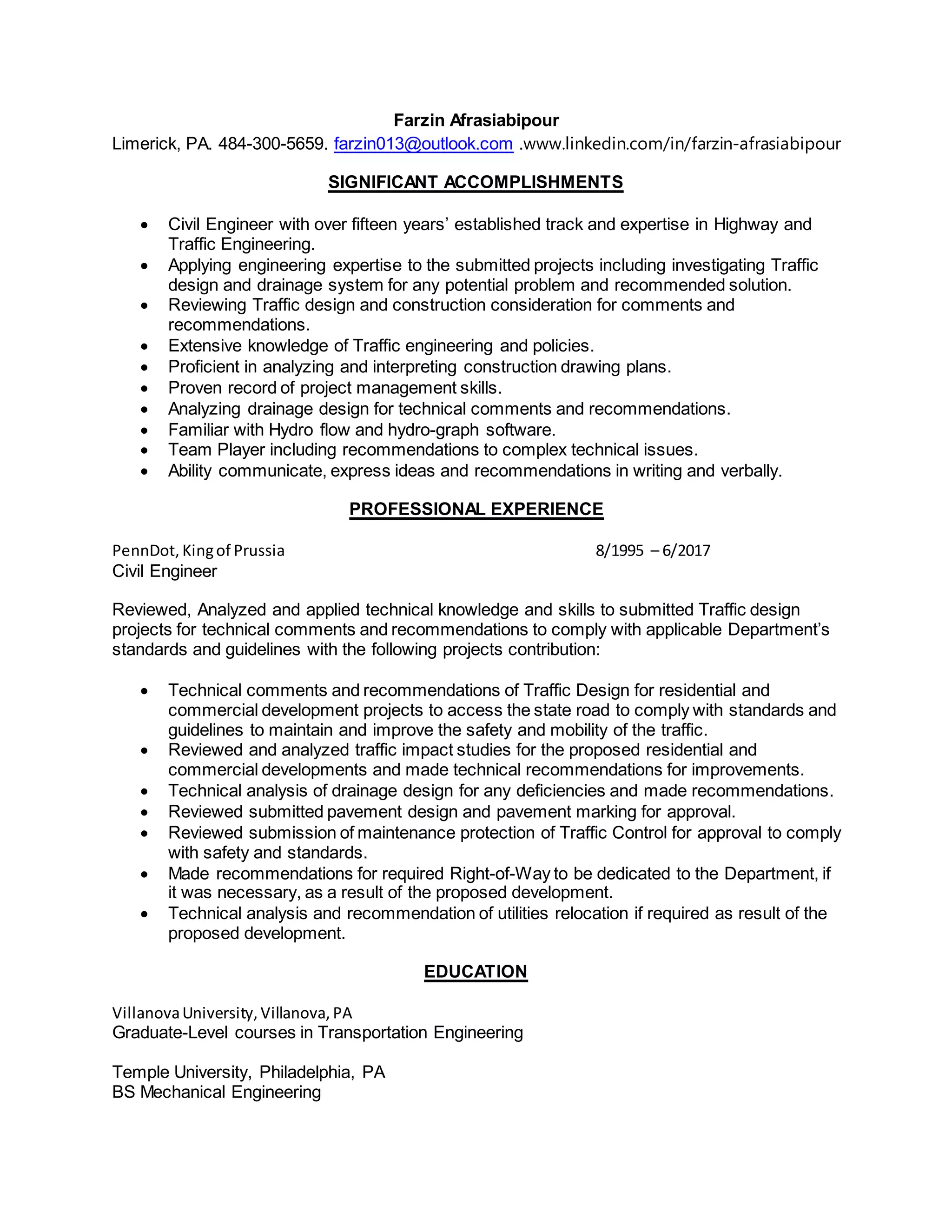 Farzin resume | DOCX