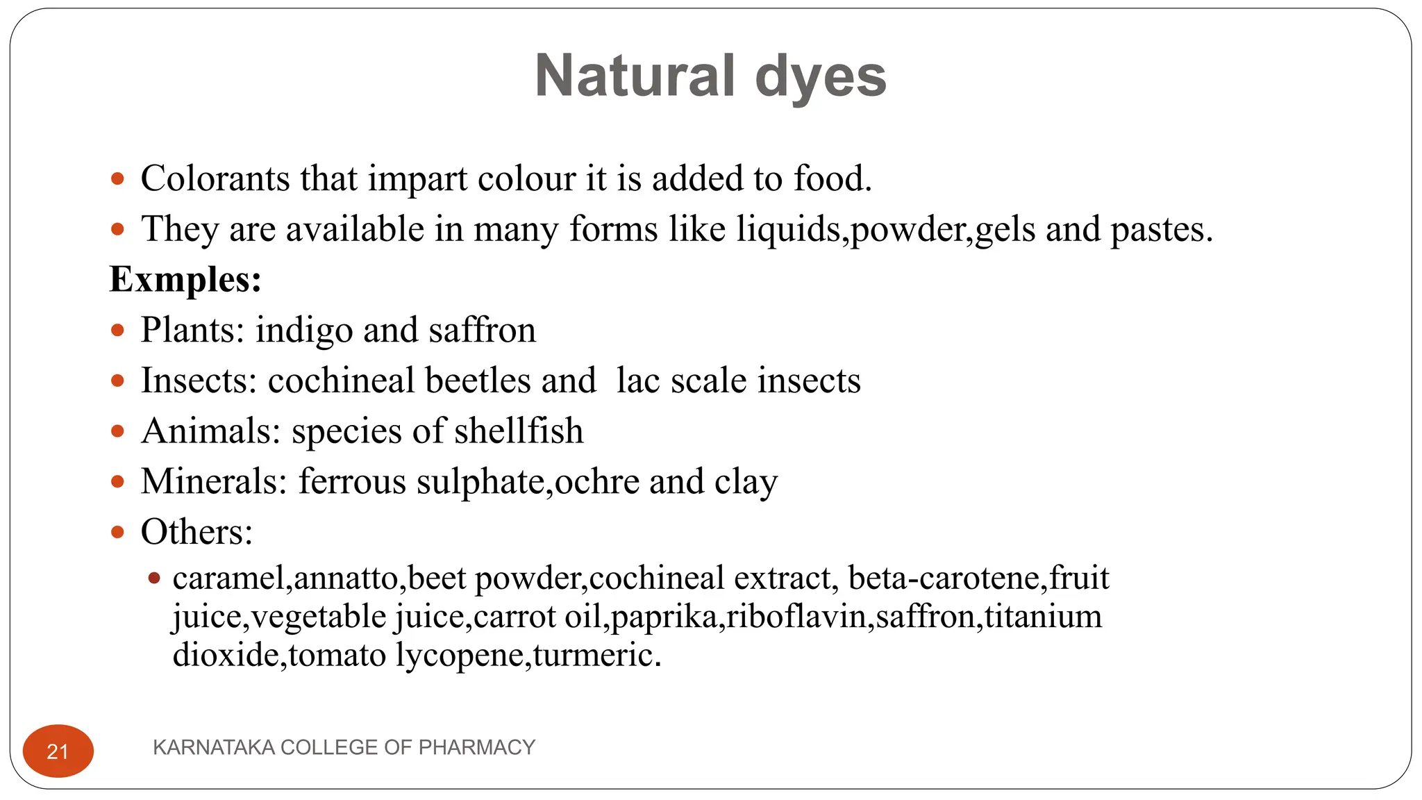 PIGMENTS AND DYES, food analysis, analysis | PPTX