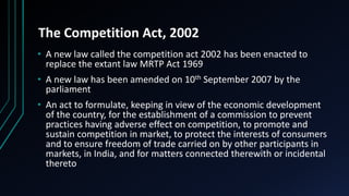 The Competition Act, 2002 | PPT