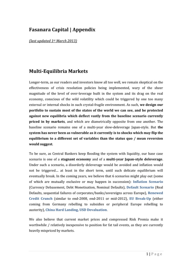 Fasanara Capital | Appendix | Portfolio Buckets | PDF