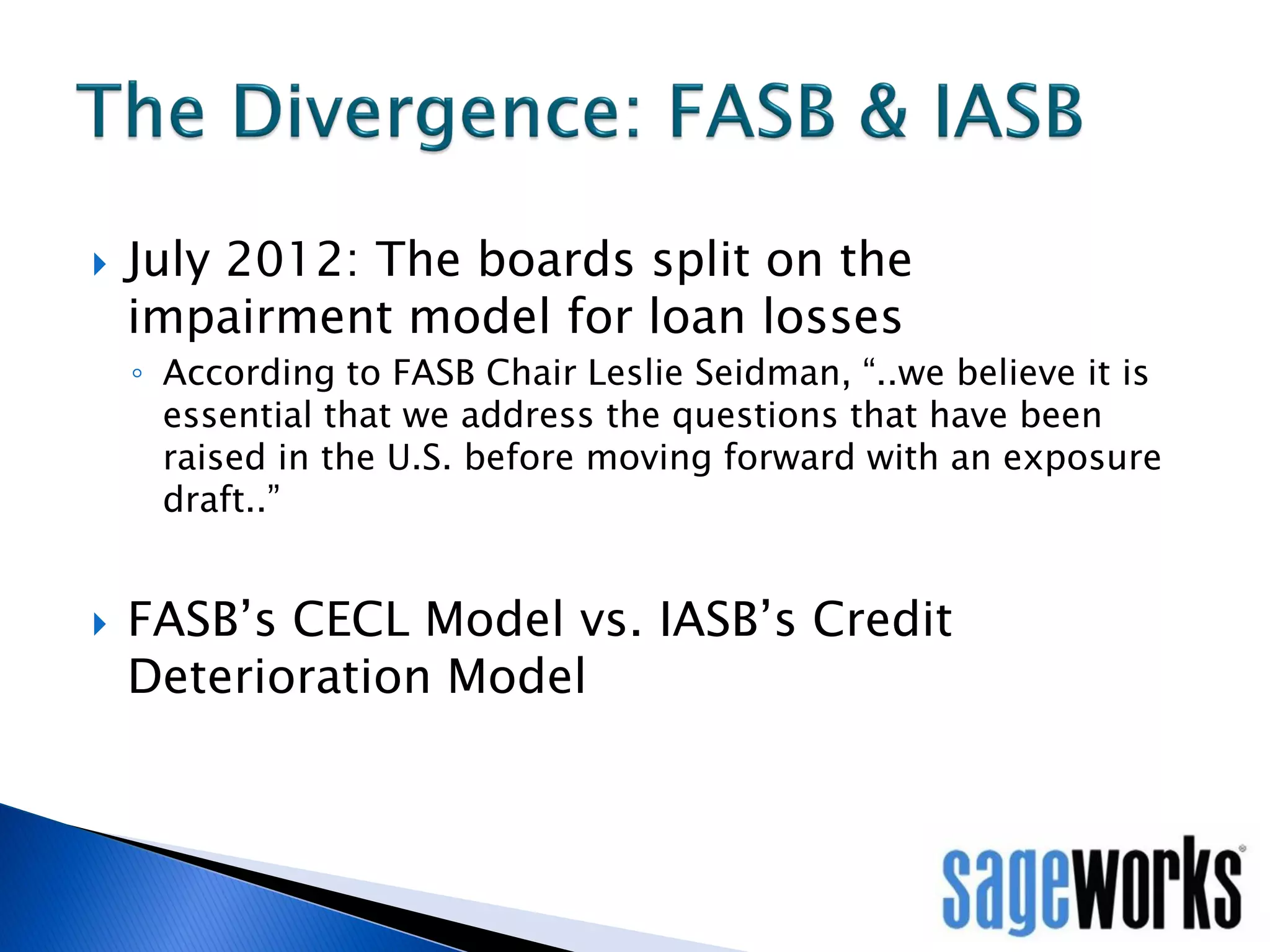 FASB vs. IASB Proposals: Can't We "ALLL" Just Get Along? | PDF