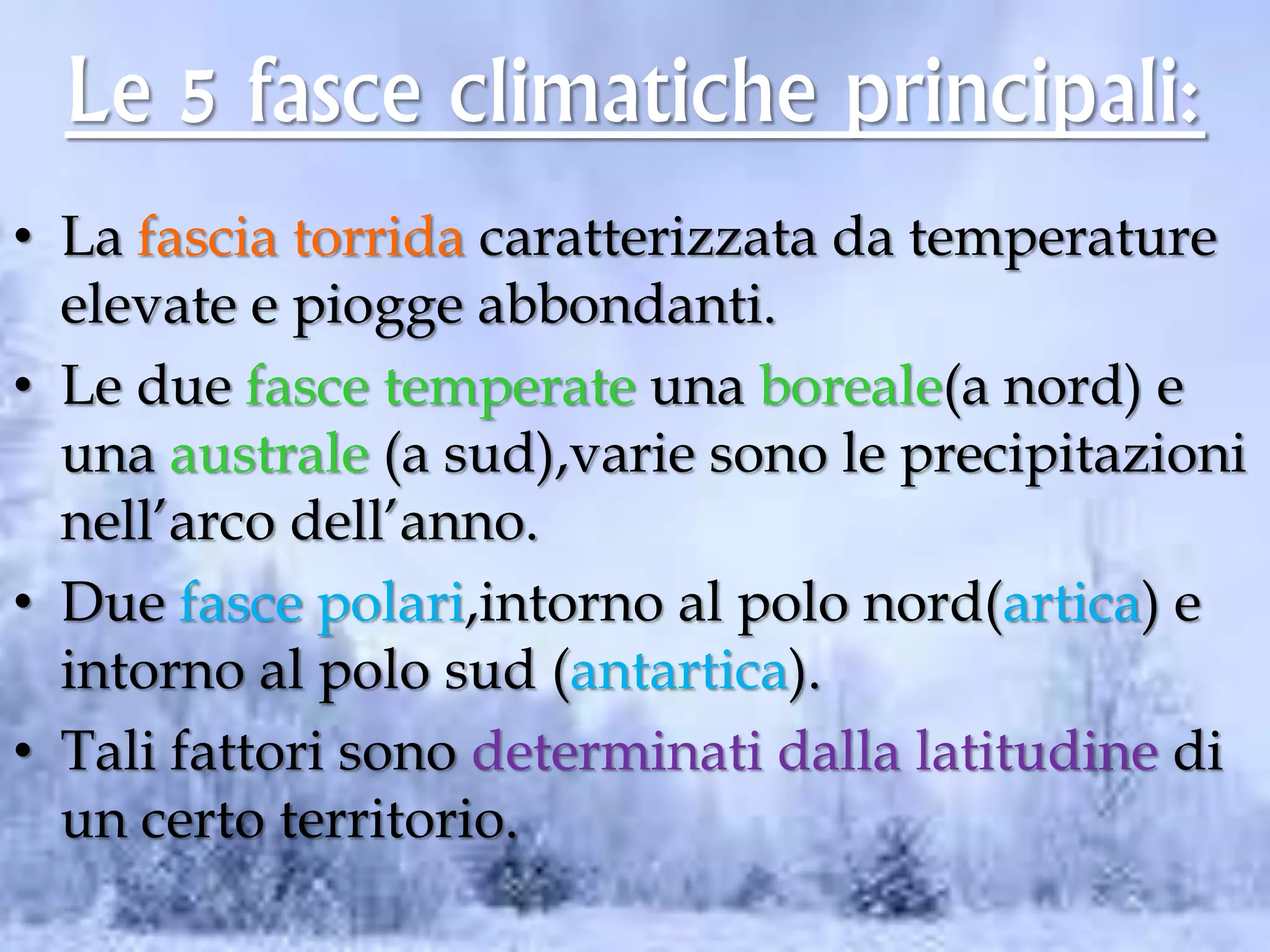 Fasce climatiche della terra (presentazione) | PPTX