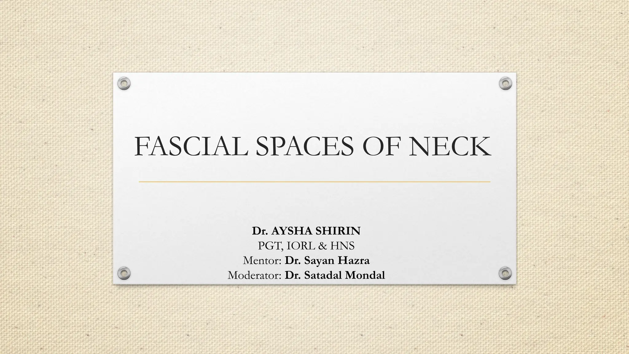 Fascial spaces of neck- anatomy and clinical significance | PPTX