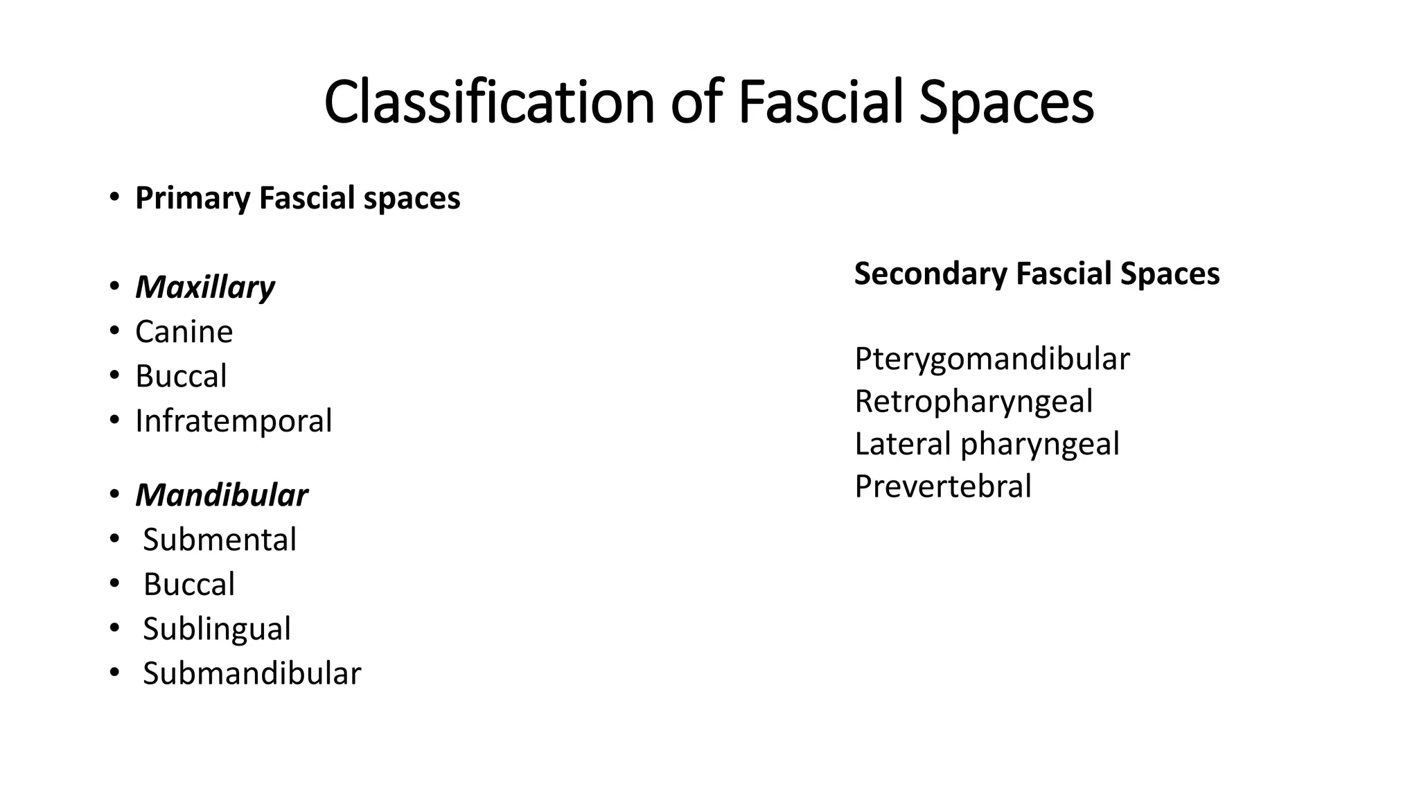 Fascial Spaces in the Head & Neck | PPTX