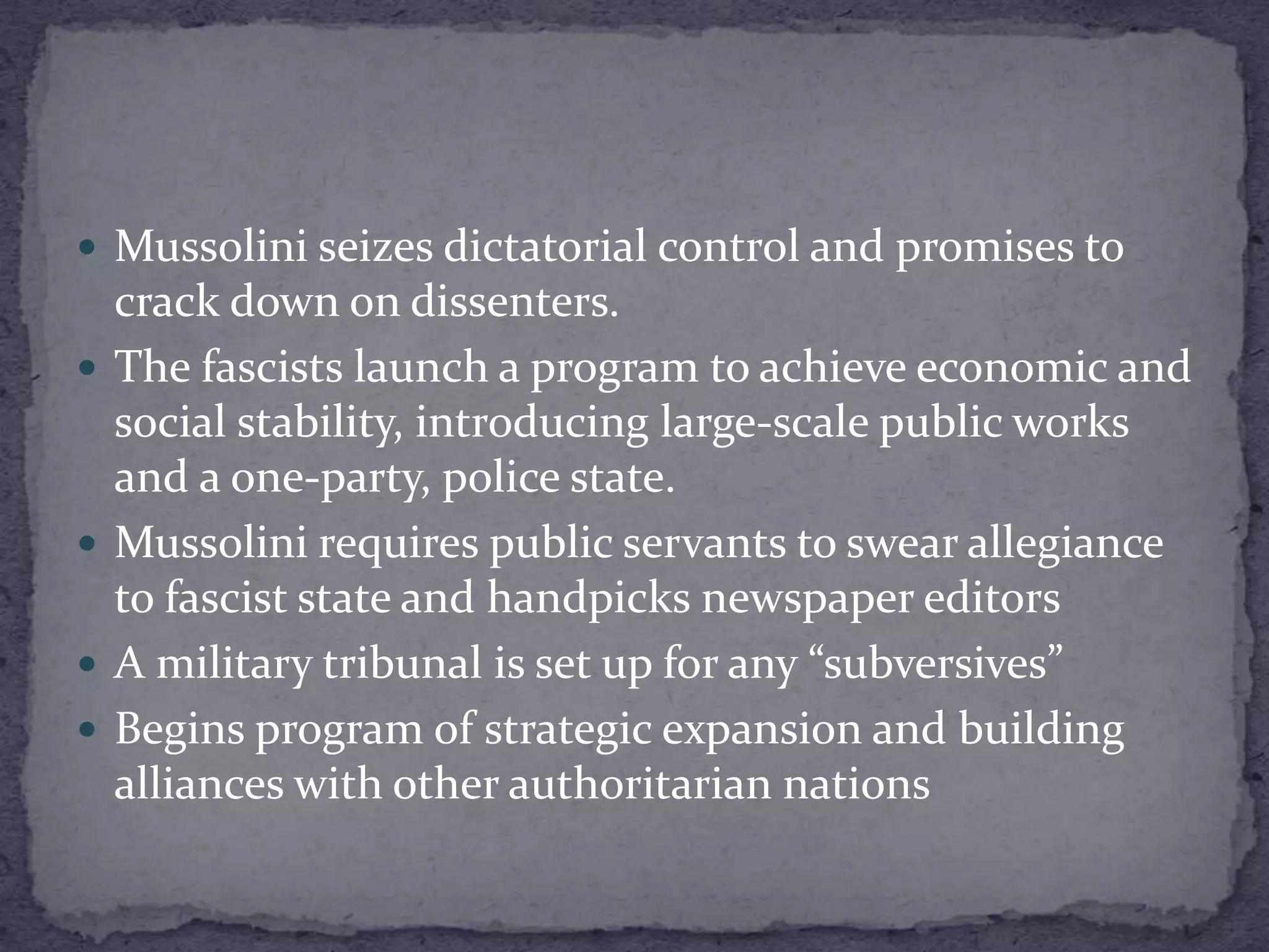 Fascism & Mussolini | PPTX