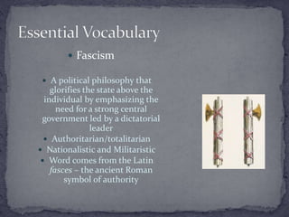 Fascism & Mussolini | PPTX