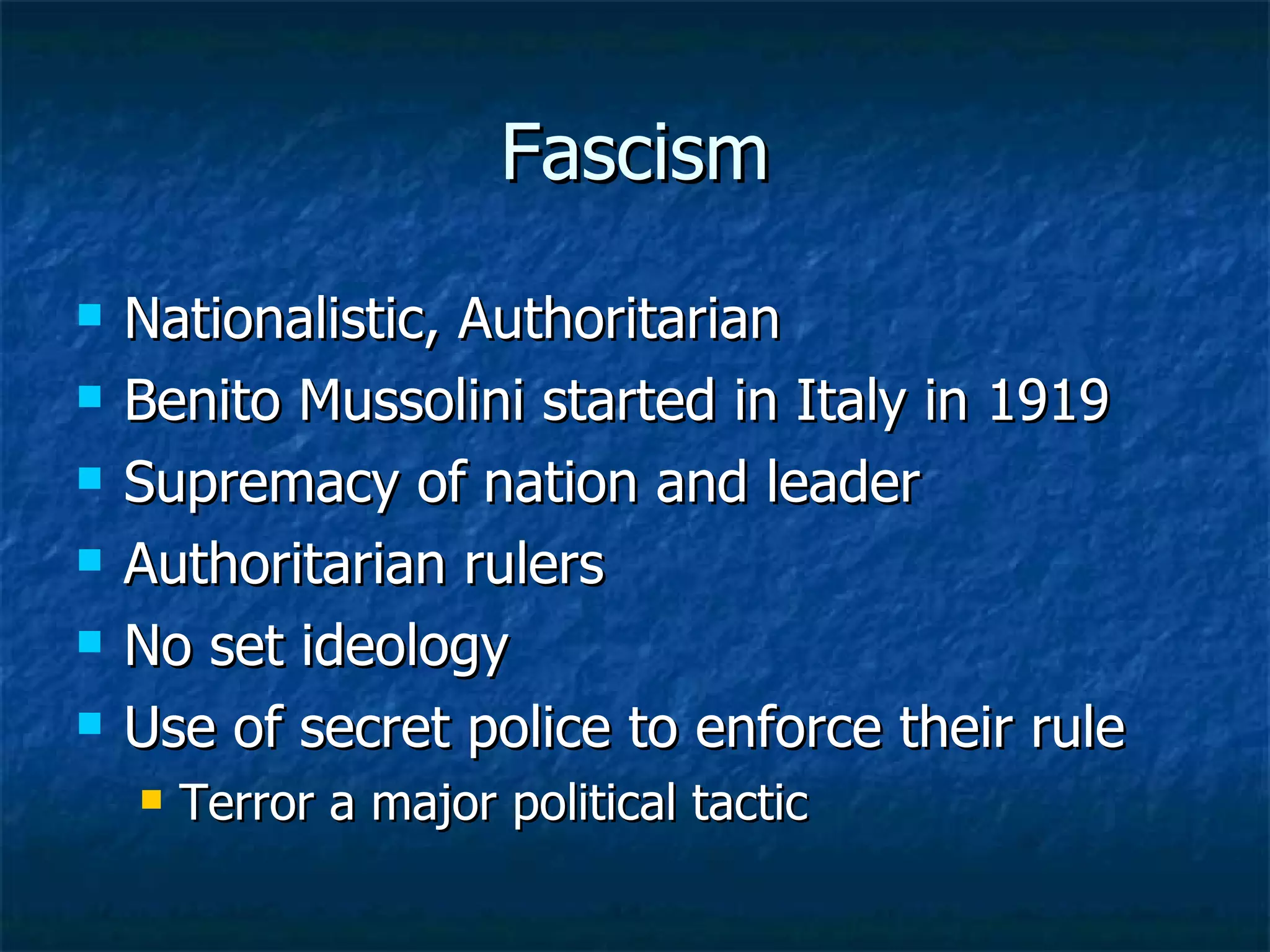 Fascism, Nazisim, and Instability | PPT