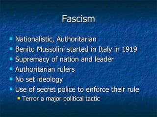 Fascism, Nazisim, and Instability | PPT