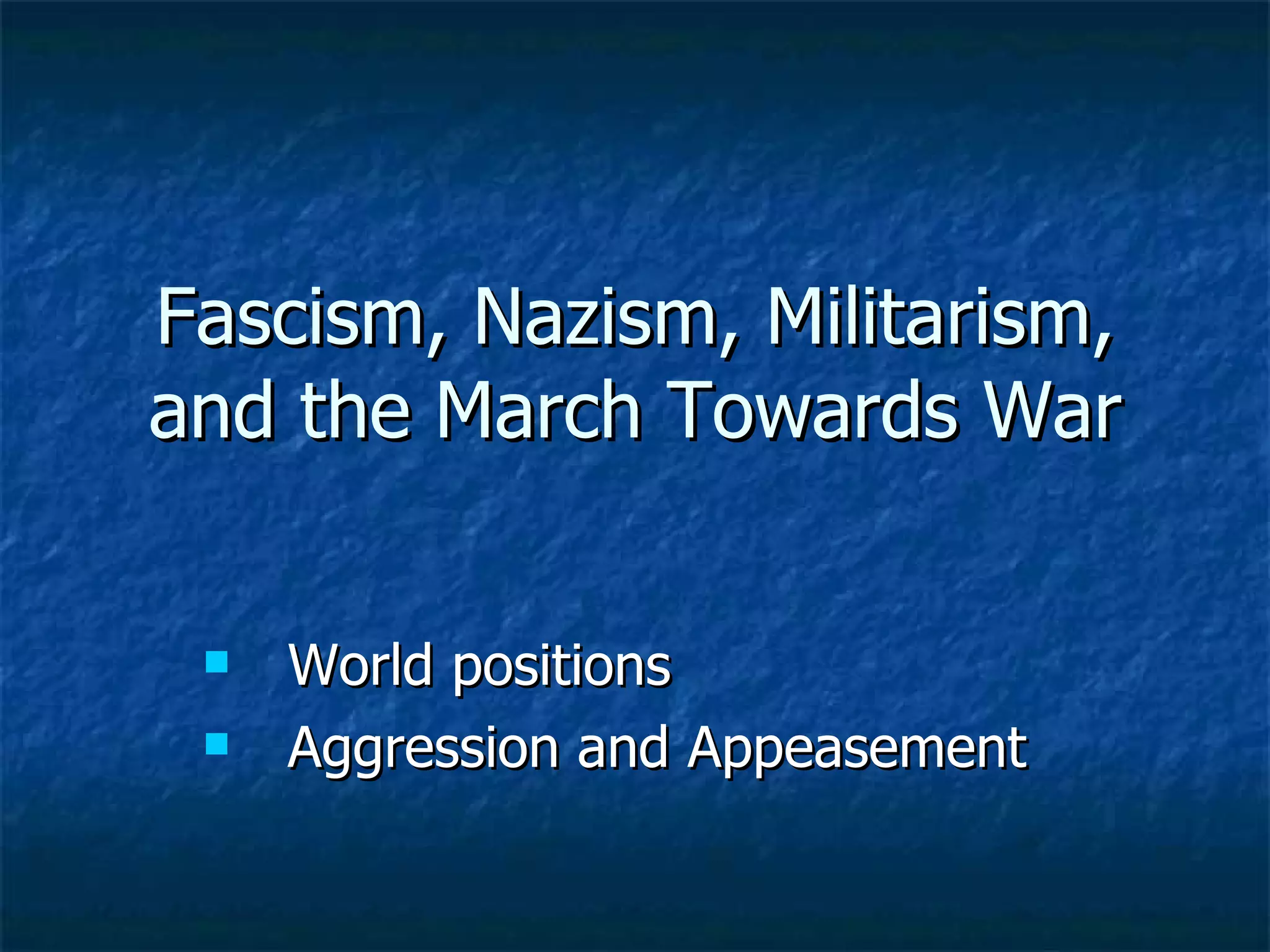 Fascism, Nazism, And Instability | PPT