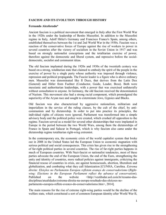 Fascism and its evolution through history | PDF | Civic affairs | Politics