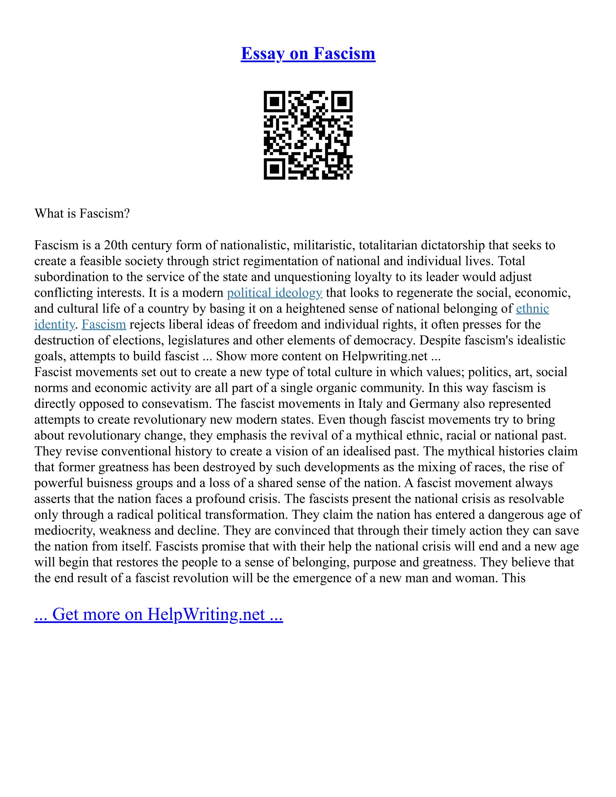 Fascism And Nazism Similarities | PDF | Political Issues & policy ...