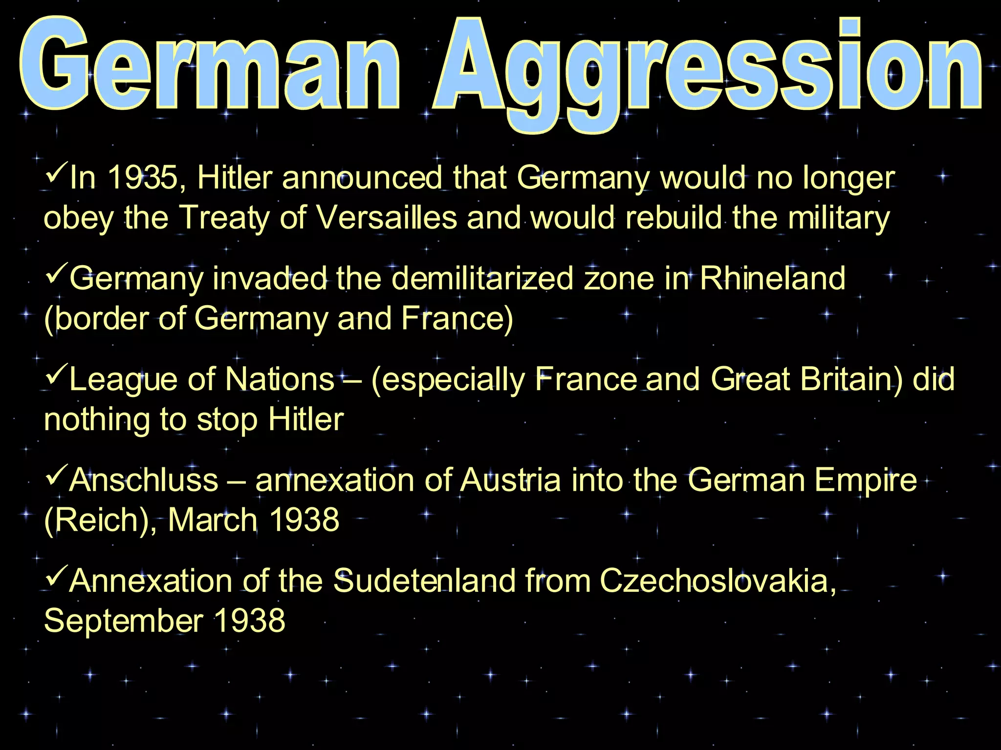 Fascist Aggression Leading Up to WWII | PPT