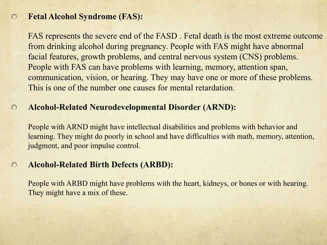 Fetal alcohol syndrome | PPTX | Pregnancy | Reproductive Health