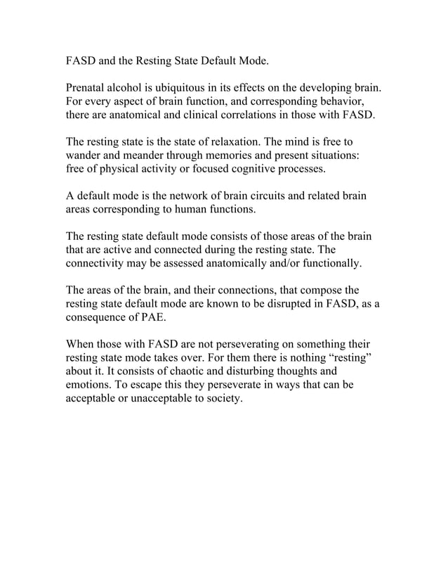 Fasd And The Resting State Default Mode Pdf