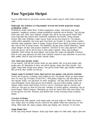 Fase ngerjain skripsi | PDF