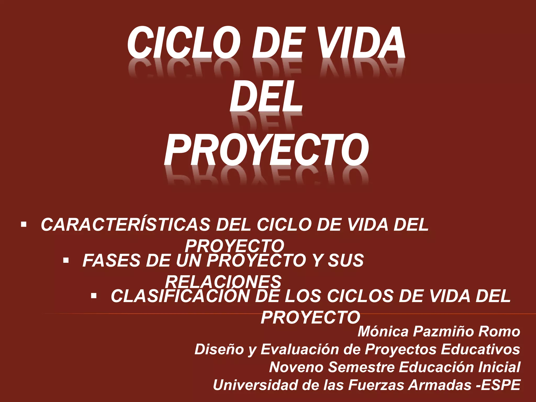 Fases, características y clasificación de proyectos | PPTX