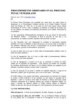 Fases del proceso penal | DOCX