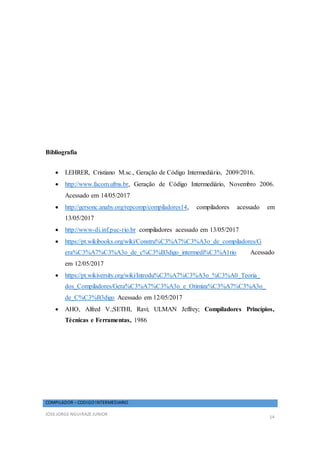 Fases de um compilador | DOCX