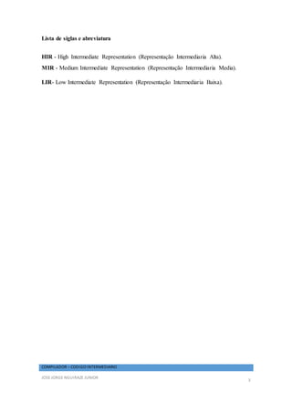Fases de um compilador | DOCX